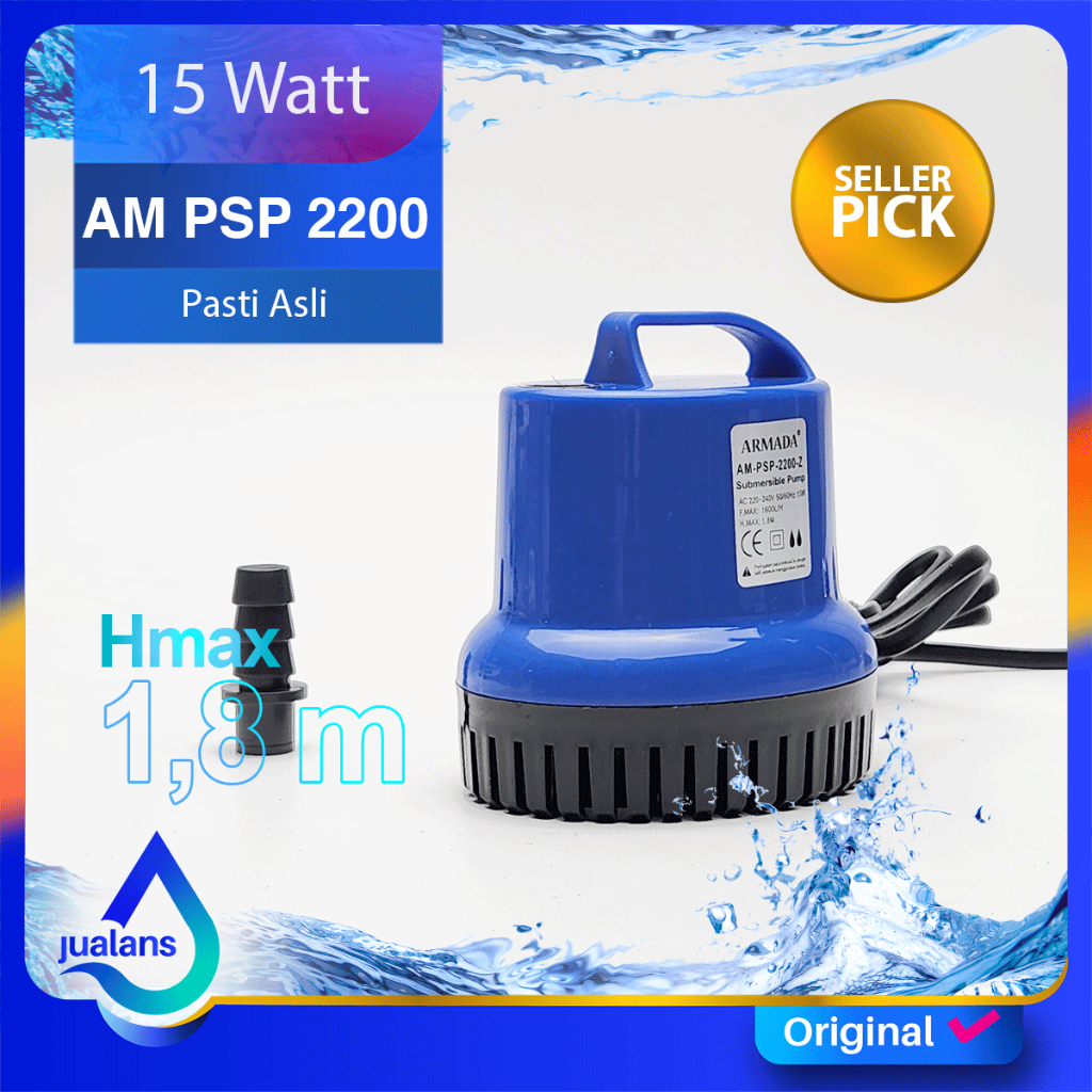 Jual ARMADA AM PSP 2200 Z Pompa Aquarium Celup Kolam 1600 L/H | Shopee ...