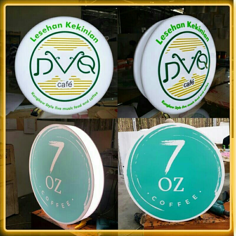 Jual Neon Box Bulat 1 sisi | Neon Box Led Akrilik | Logo Usaha Akrilik ...