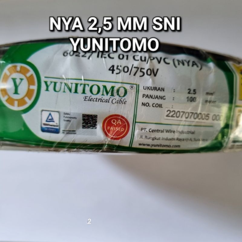 Jual Kabel NYA 2,5 SNI YUNITOMO per 10 meter | Shopee Indonesia
