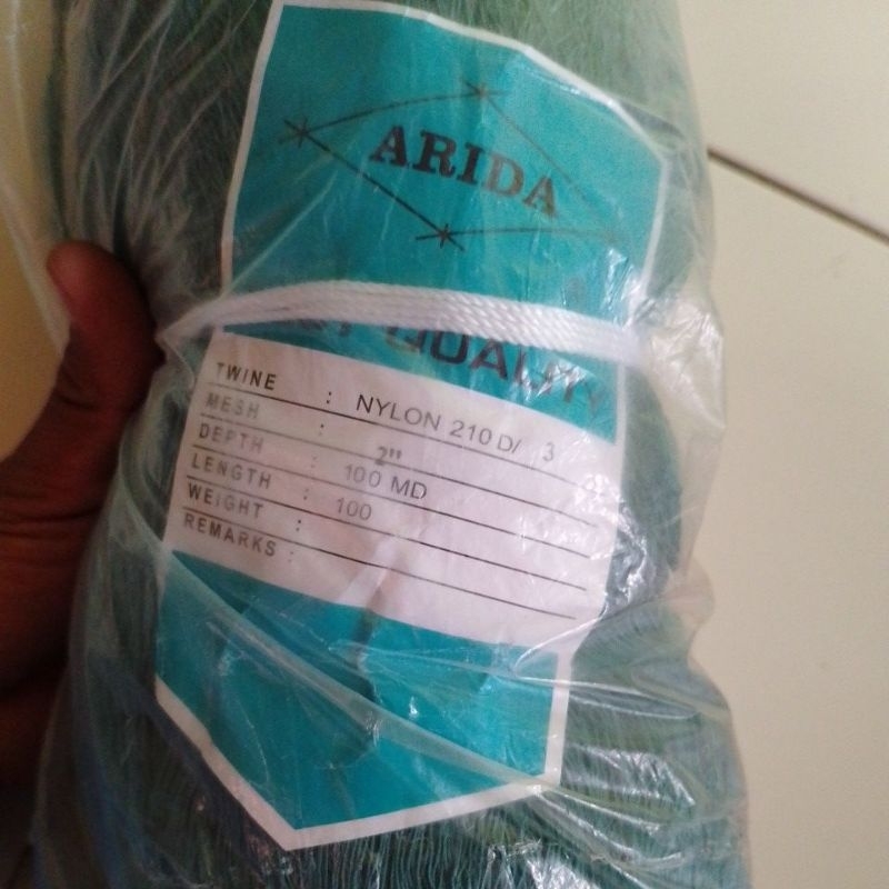 Jual jaring ikan NILON ARIDA 2 INCH D3 100MD/100YDS TATE jaring ikan ...
