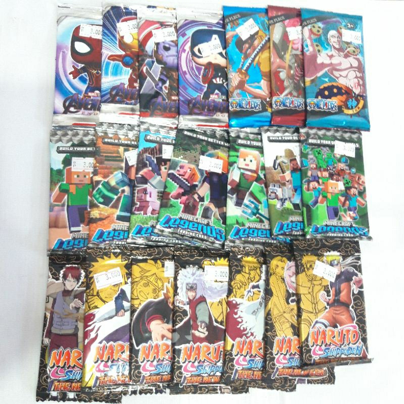 Jual Aneka Kartu Koleksi Kartu Naruto One Piece Avangers Minecraft ...
