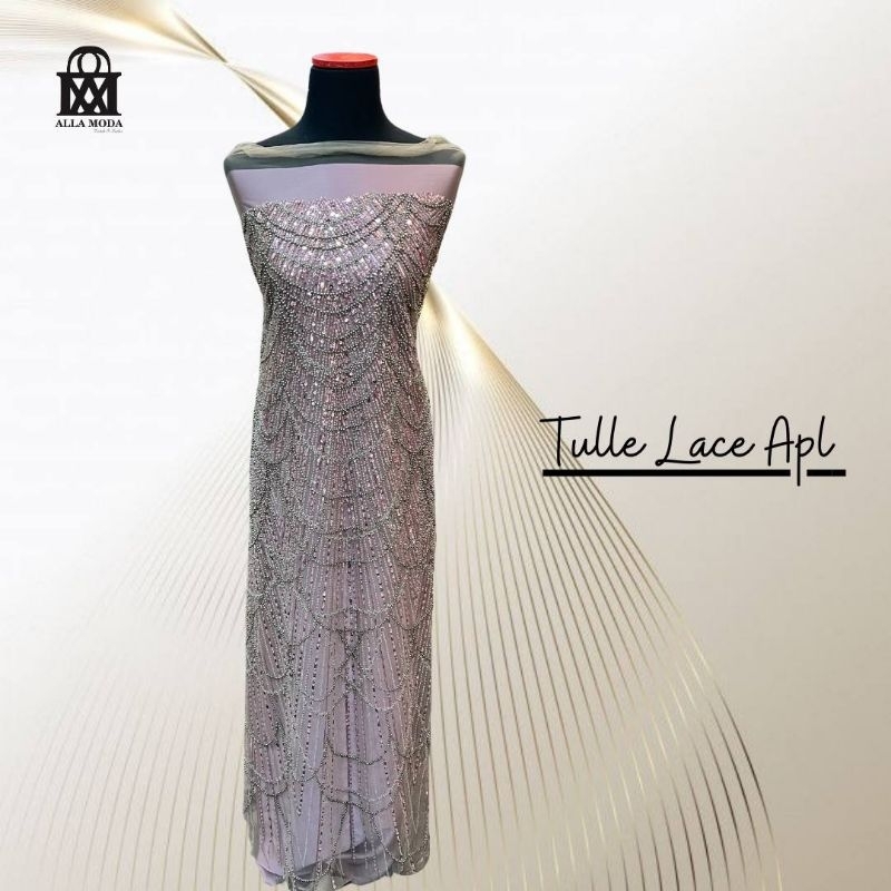 Jual Kain Tile Kebaya Full Payet per 0,5 m/Tulle Bridal Full Payet per ...