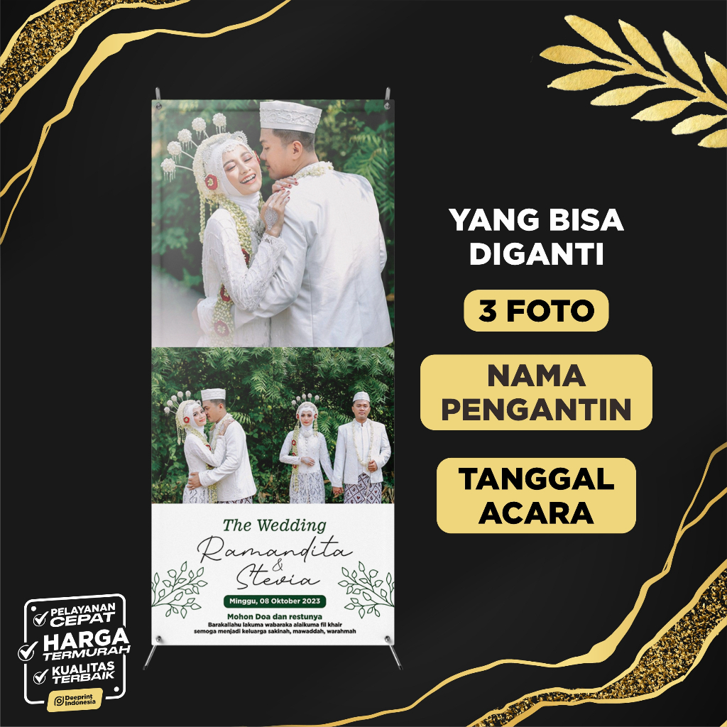 Jual X banner Wedding , X banner Pernikahan , xbanner 60x160 , Gratis ...