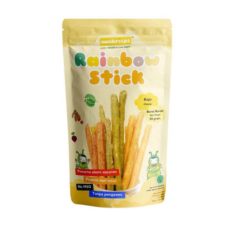 Jual OMO! Sunkrisps Rainbow Stick Kue Sus Kering Pelangi Snack Makanan ...