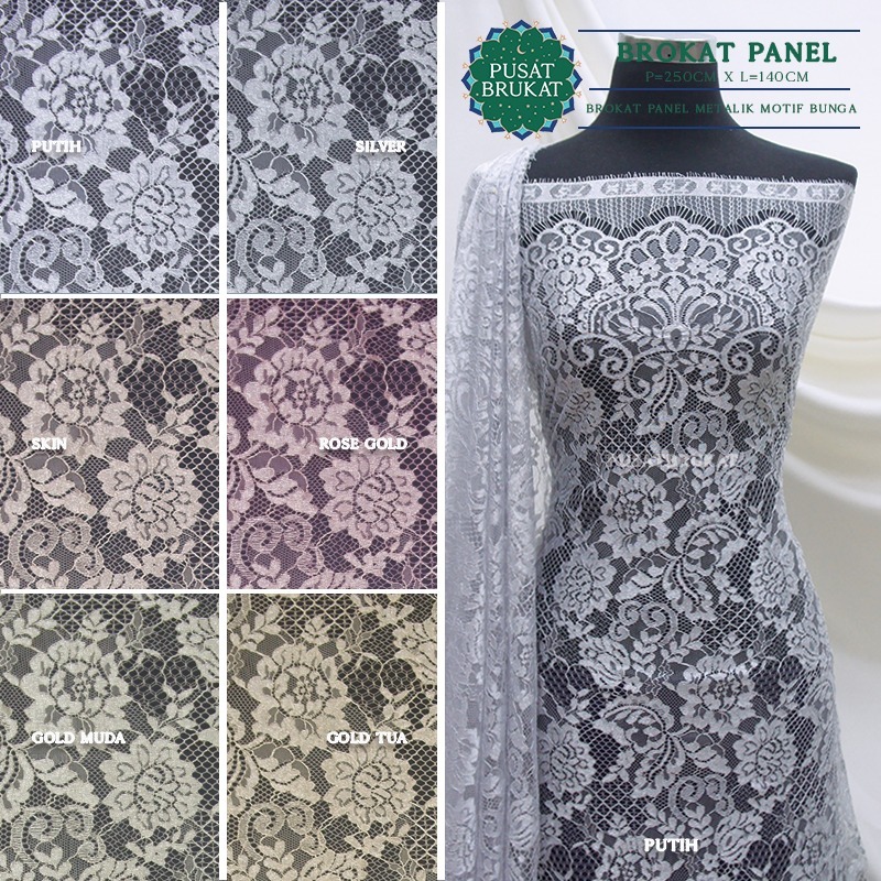 Jual KAIN KEBAYA BRUKAT/ BAHAN BROKAT PANEL SEMI PRANCIS ITALY METALIK ...