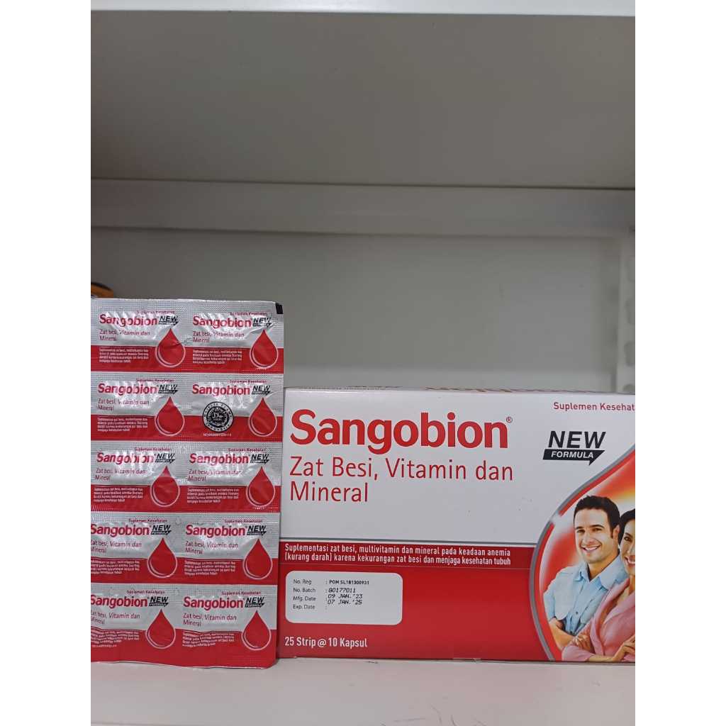 Jual Sangobion kapsul suplemen zat besi, multivitamin dan mineral pada ...
