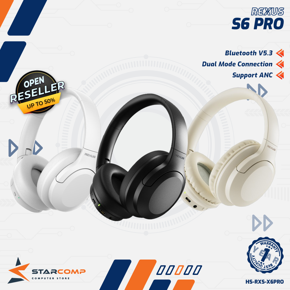 Jual Rexus S6 Pro Wireless Bluetooth Headset With ANC Noise ...