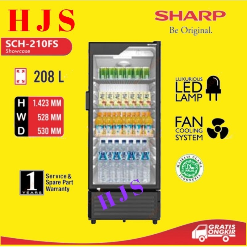 Jual SHARP SHOWCASE DISPLAY COOLER 200L SCH-210FS/SCH210FS/SCH 210 FS ...