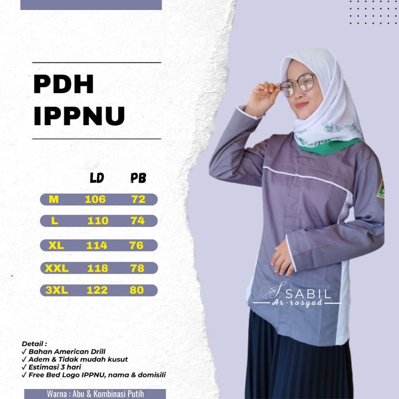 Jual PDH IPNU IPPNU NASIONAL FREE BED LOGO NAMA DAN DOMISILI | Shopee ...
