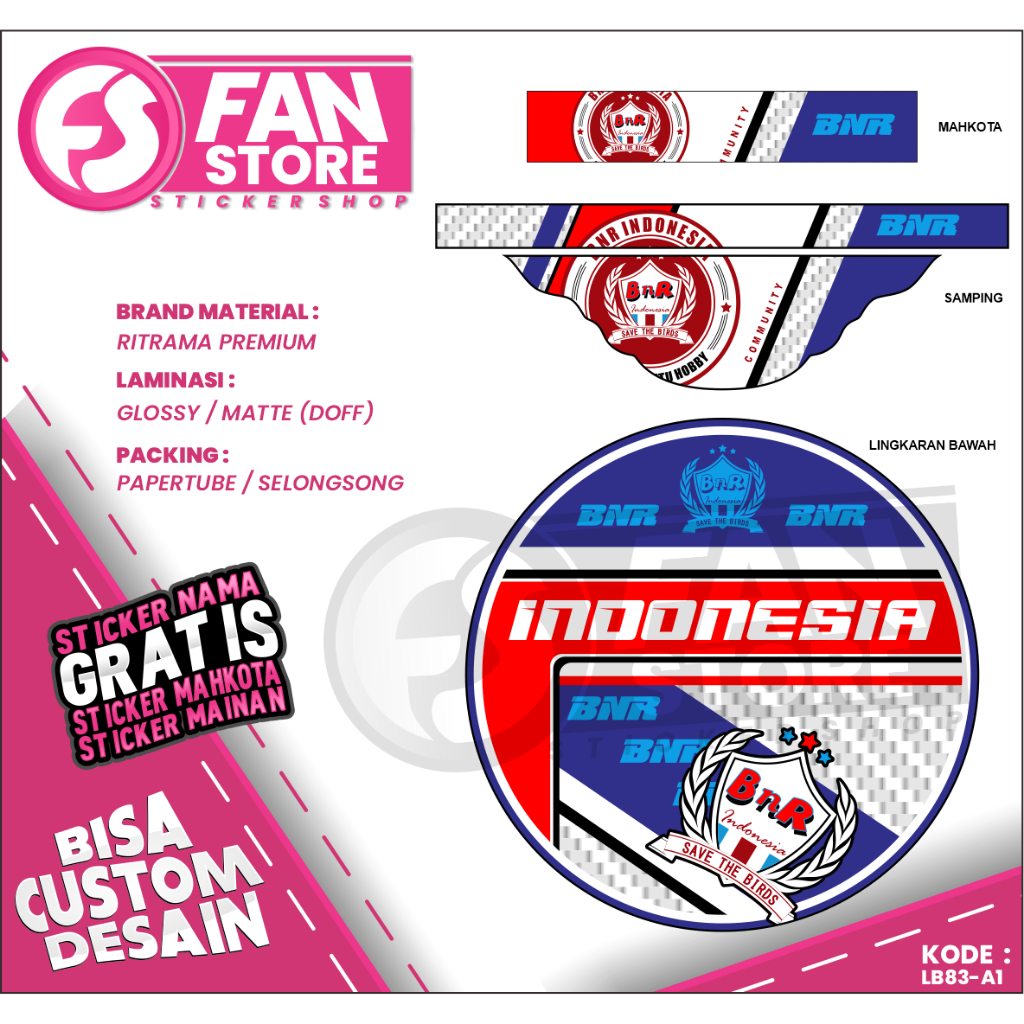 Jual Sticker Decal Sangkar Lovebird Universal BNR INDONESIA Stiker ...