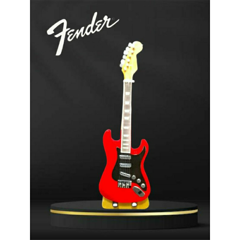 Jual MINIATUR GITAR FENDER STRATOCASTER MINI (11cm) WARNA MERAH ...