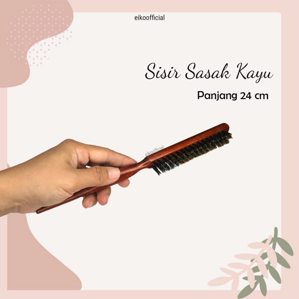 Jual Sisir Sasak Sanggul Hairdo Sikat Gagang Kayu Bulu Serat | Shopee ...