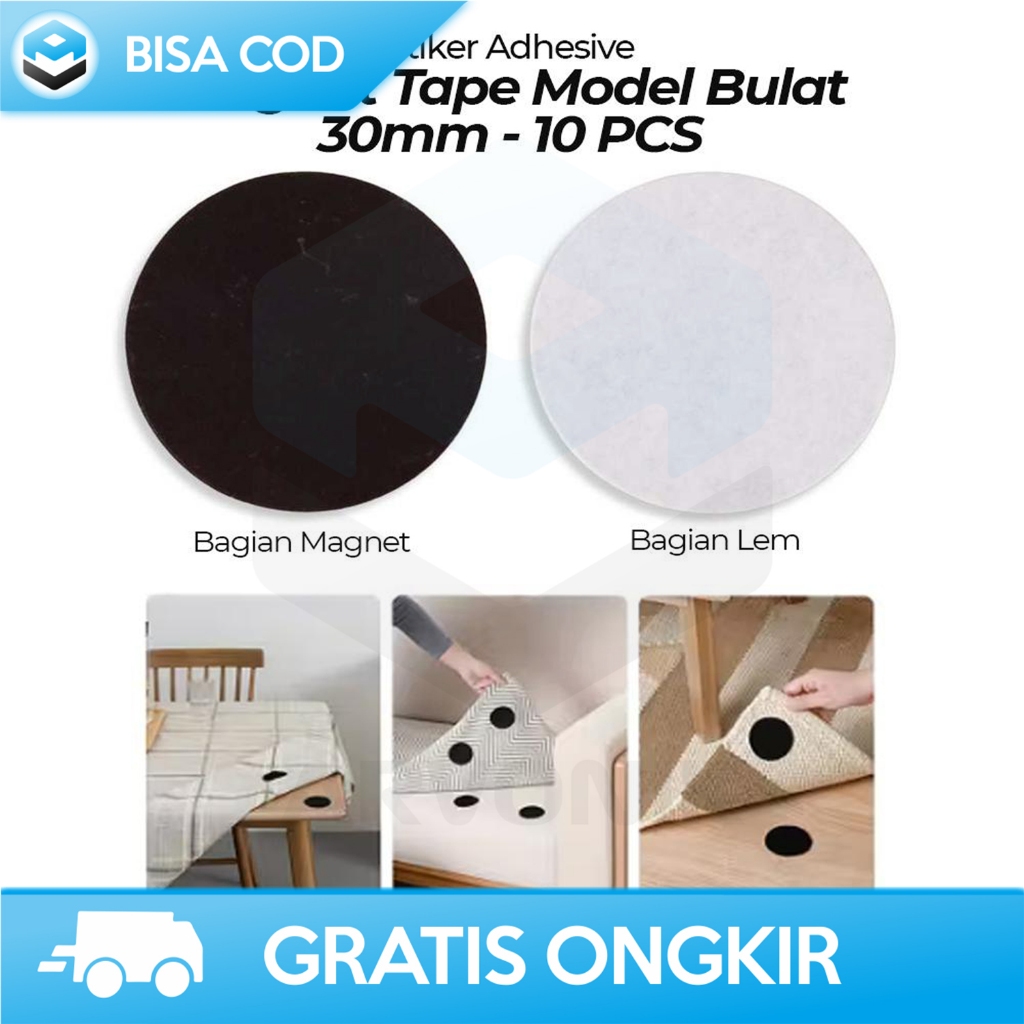 Jual STIKER MAGNET ADHESIVE MINIMALIS MAGNETIC STICKER TEMPEL BULAT ...