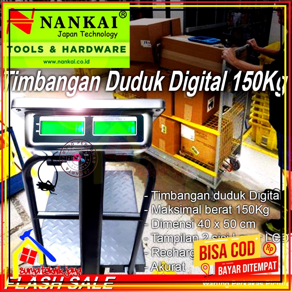 Jual Timbangan Duduk Digital Rail Nankai 150Kg / Timbangan Digital Nankai 150 Kg / Nankai 150Kg ...