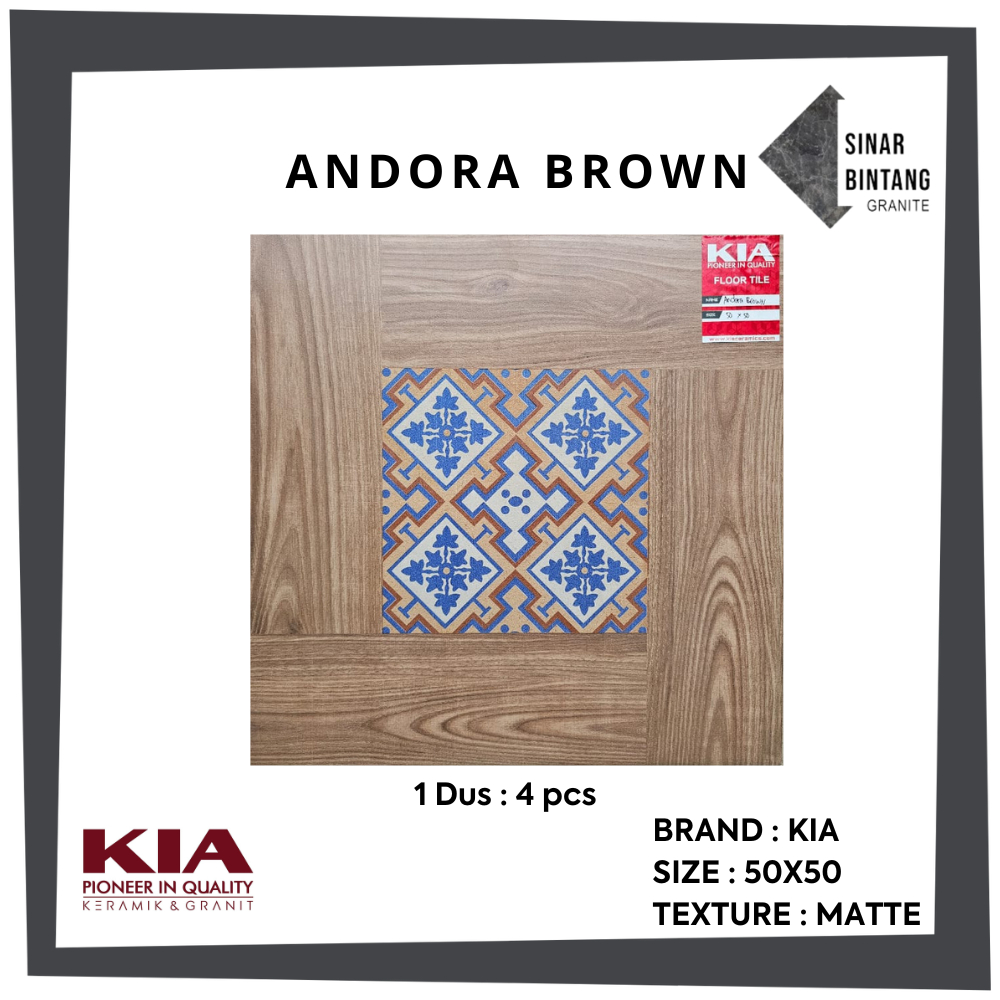 Jual Keramik Ruangan | Keramik Lantai 50X50 Andora Brown KIA | Shopee ...
