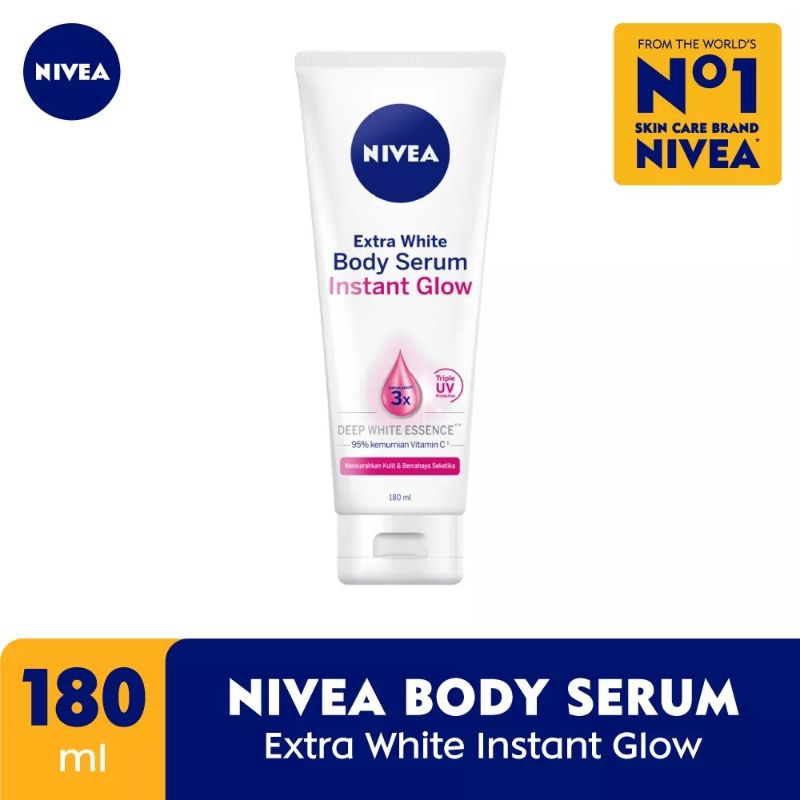 Jual NIVEA Body Serum Extra White Instant Glow 180ml | Shopee Indonesia