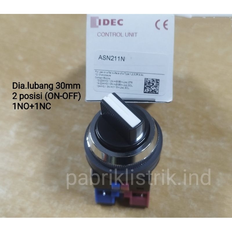 Jual Selector switch 30mm 2p 2 posisi ASN211N ASN211 ASN 211N idec original | Shopee Indonesia