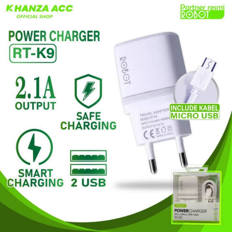 Jual CHARGER ROBOT RT-K9 Kabel Micro USB 2.1 Ampere Original Cas Robot ...