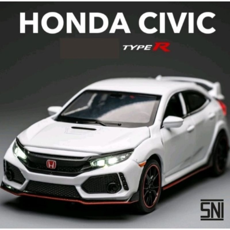 Jual DIECAST MINIATUR MOBIL HONDA CIVIC TYPE R METAL 1:32 BISA DITARIK ...