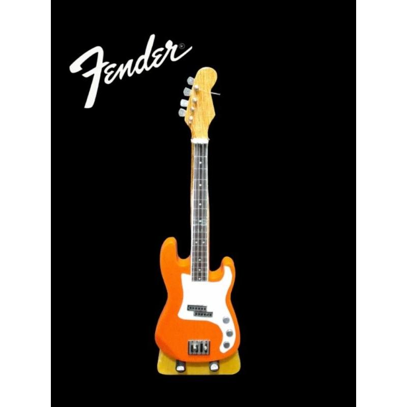 Jual MINIATUR BASS GITAR FENDER WARNA COKLAT KAYU 1:12 (11cm) | Shopee ...