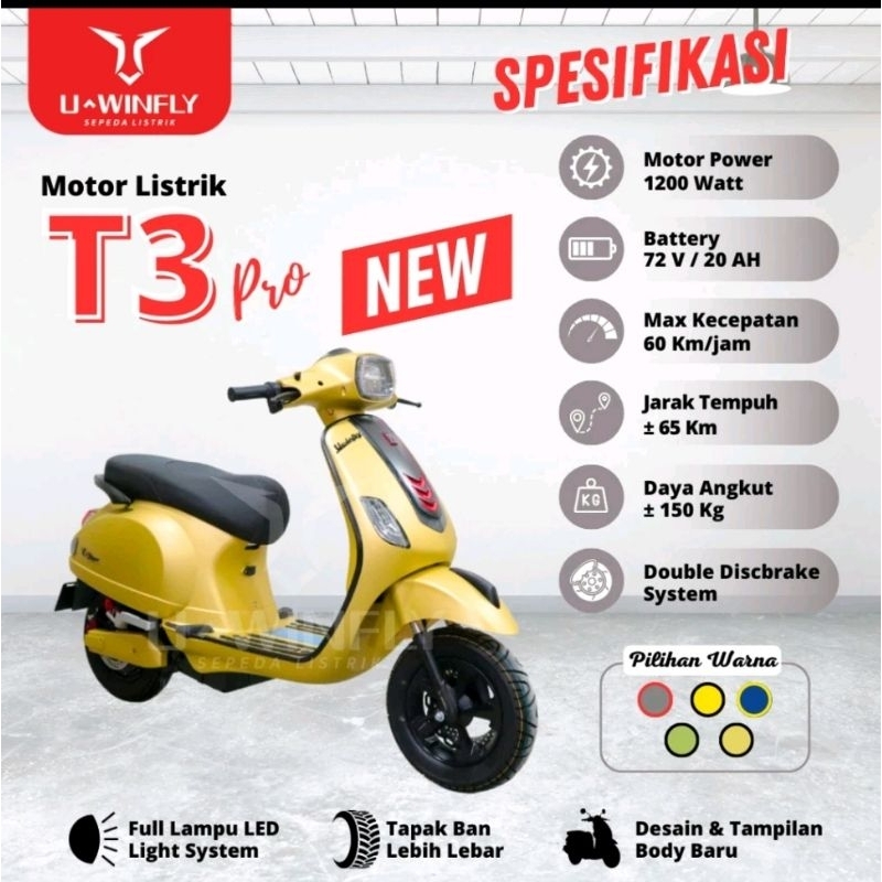 Jual Motor Listrik T3s Pro Uwinfly bergaransi resmi uwinfly | Shopee Indonesia
