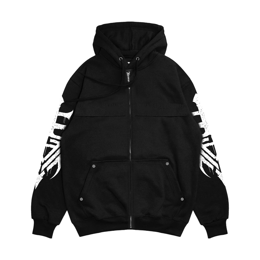 Jual Demonic - Hoodie Zipper Oversize Hitam | Shopee Indonesia