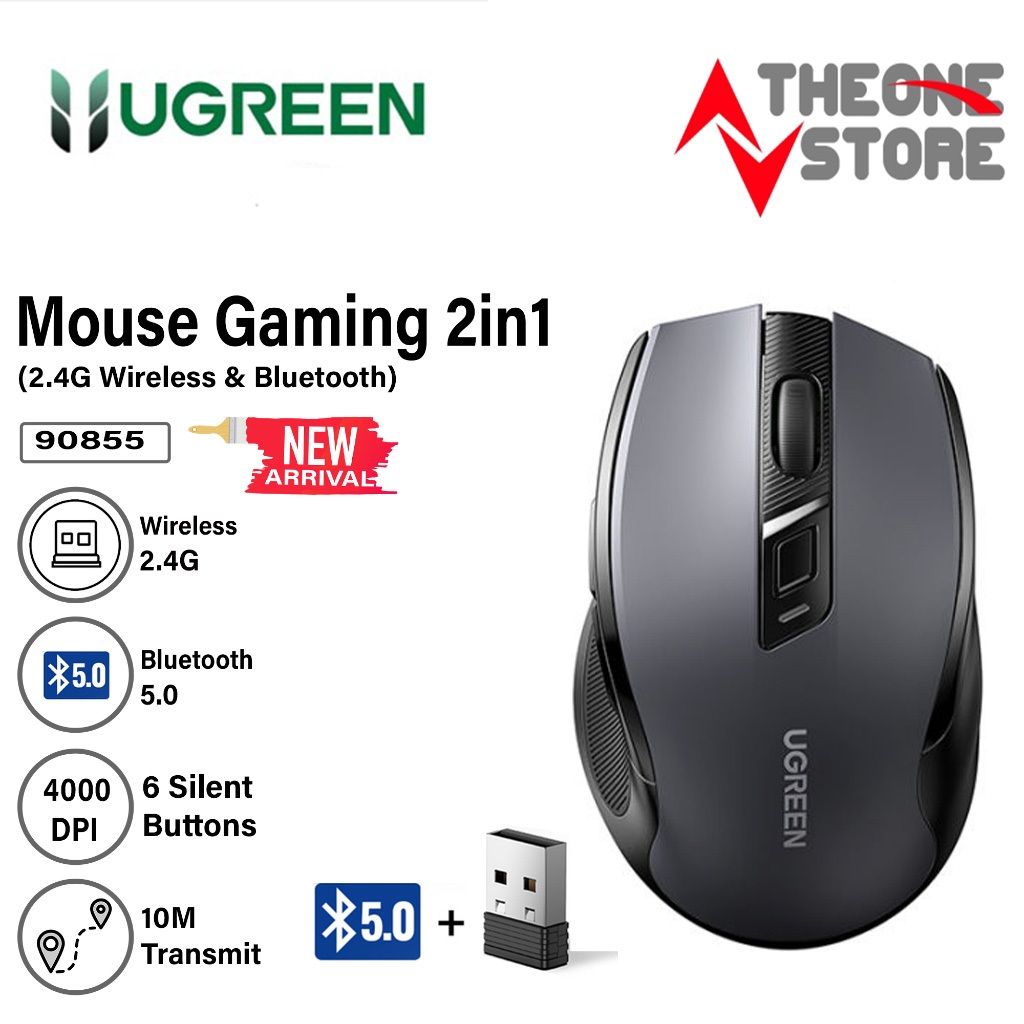 Jual UGREEN Mouse Gaming Wireless 2.Ghz+ Bluetooth Silent Click 4000 ...