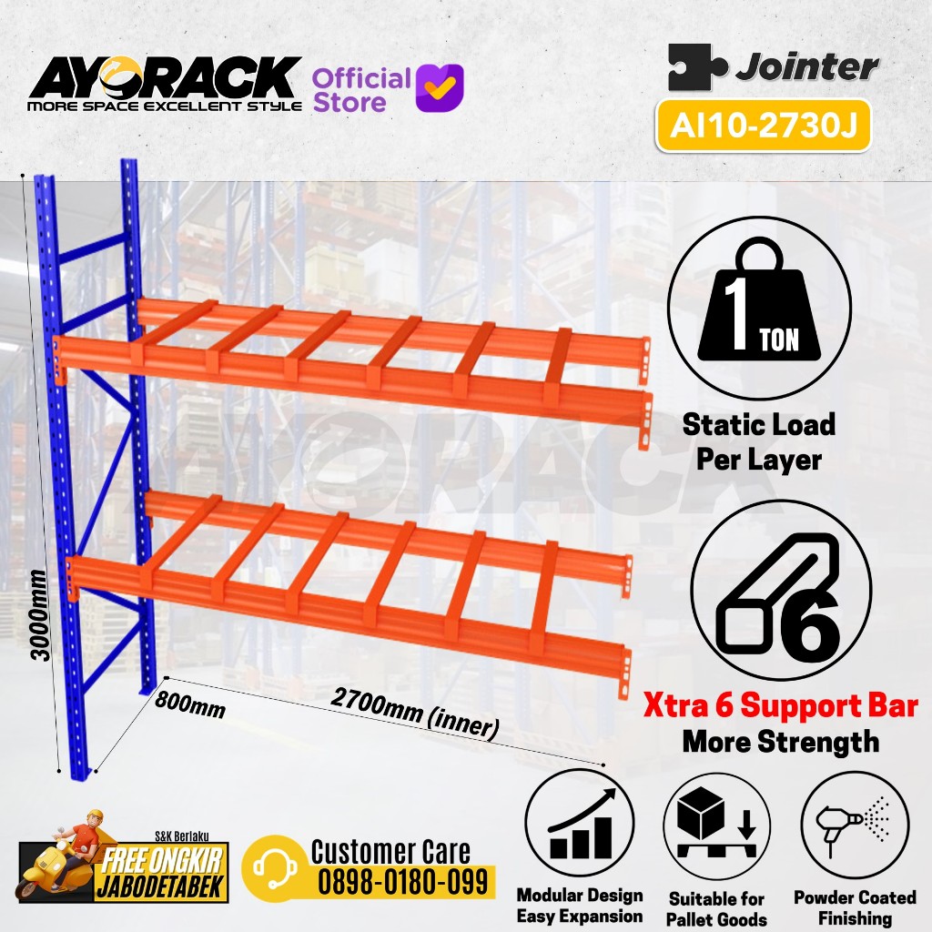 Jual AYORACK PALLET RACKING 1 TON AI10-2730J - JOINTER RAK PALET HEAVY ...