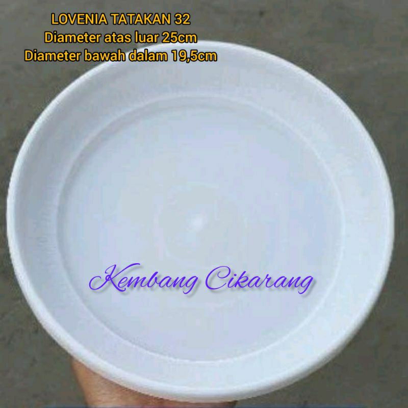 Jual (1pc) LOVENIA TATAKAN 32 (25cm) : alas pot bunga putih bersih ...