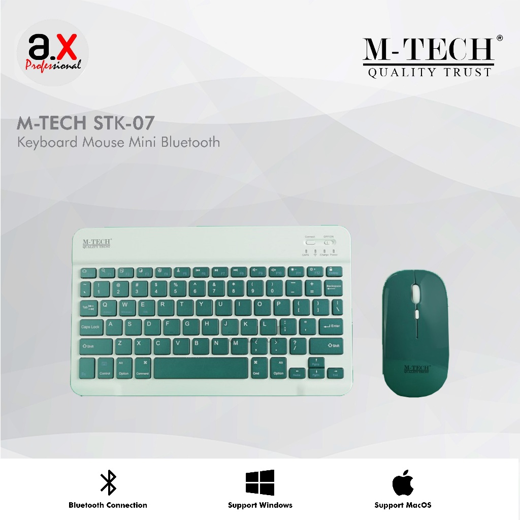 Jual Keyboard Mouse Combo Bluetooth Mini M-Tech STK-07 | Shopee Indonesia