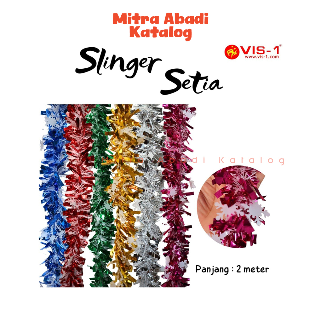 Jual SLINGER VIS-1 / RUMBAI TINSEL GARLAND METALIK PREMIUM DEKORASI ...