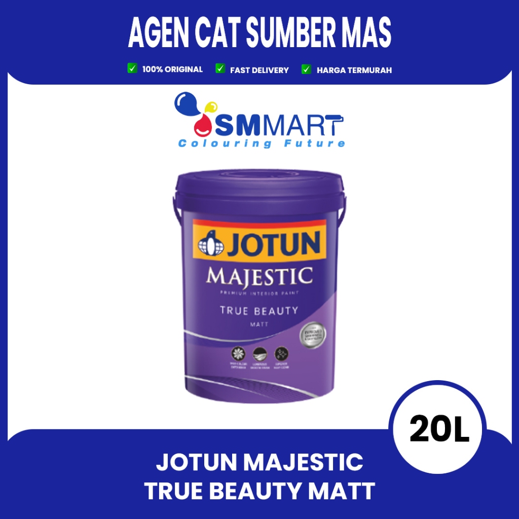 Jual CAT TEMBOK INTERIOR JOTUN MAJESTIC TRUE BEAUTY MATT WARNA WHITE ...