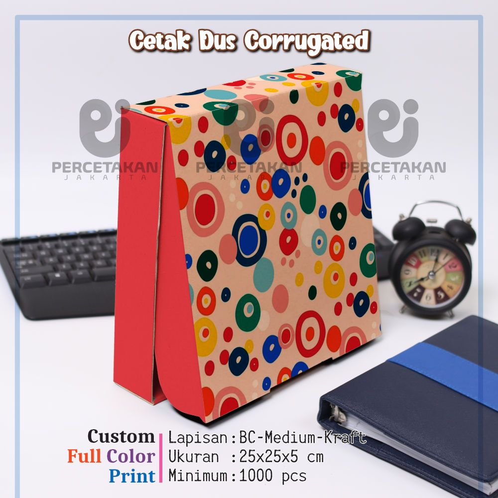 Jual Cetak Dus Corrugated 25x25x5 cm FULL COLOR Free Custom Desain/Logo ...