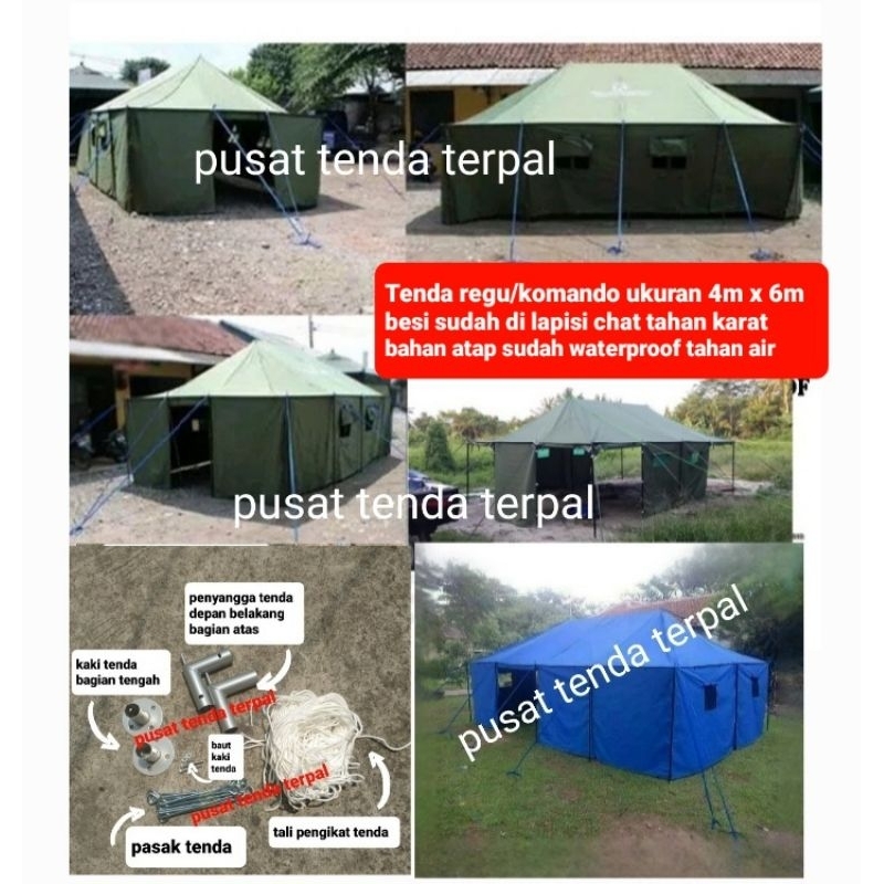 Jual Tenda regu/komando ukuran 4x6 bah atap waterproof tahan air ...