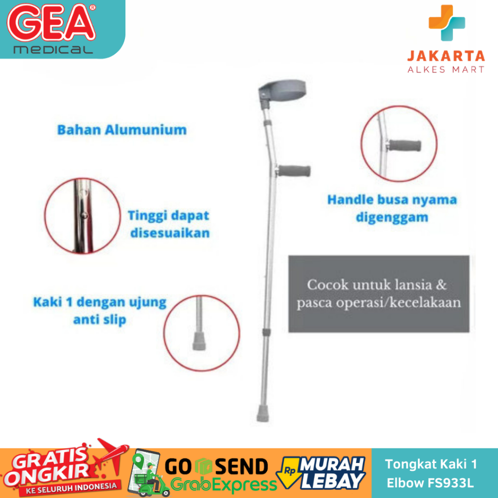 Jual Tongkat Kaki 1 Elbow Siku Stick Gea FS933L Alat Jalan Kruk ...