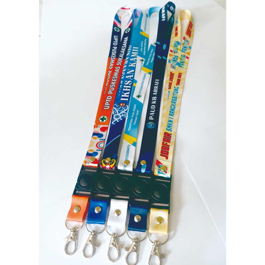 Jual tali lanyard custom minimal 10 pcs sublim 2cm cetak 2 muka tali id ...