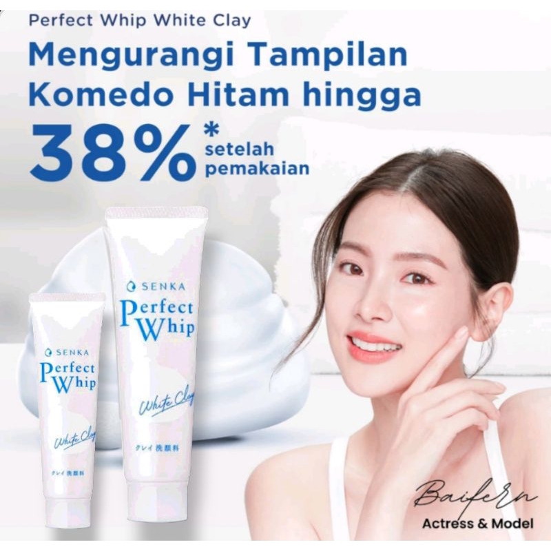 Jual SENKA Perfect Whipe White Clay Facial Wash Extract Whitening 50g ...