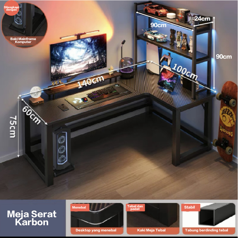 Jual Etife Meja Komputer Minimalis Meja L Meja Gaming Meja Kantor ...