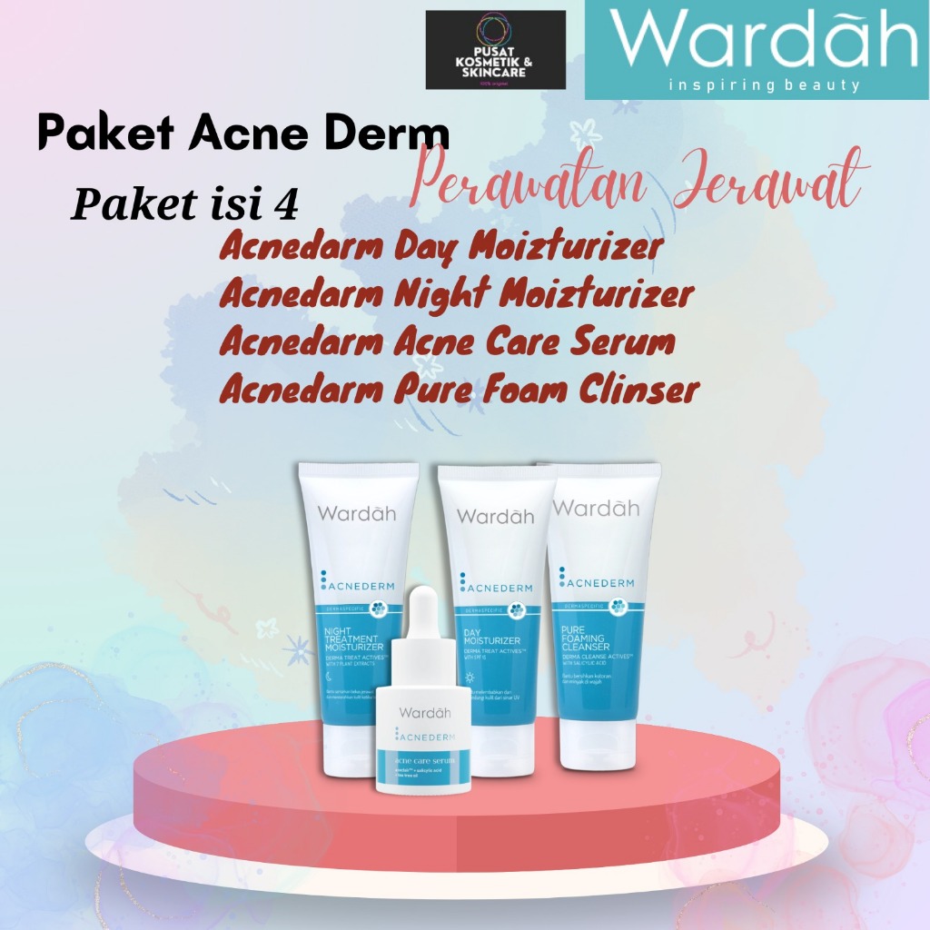 Jual WARDAH ACNEDERM PAKET ISI 4 ( DAY MOISTURIZER + NIGHT MOISTURIZER ...
