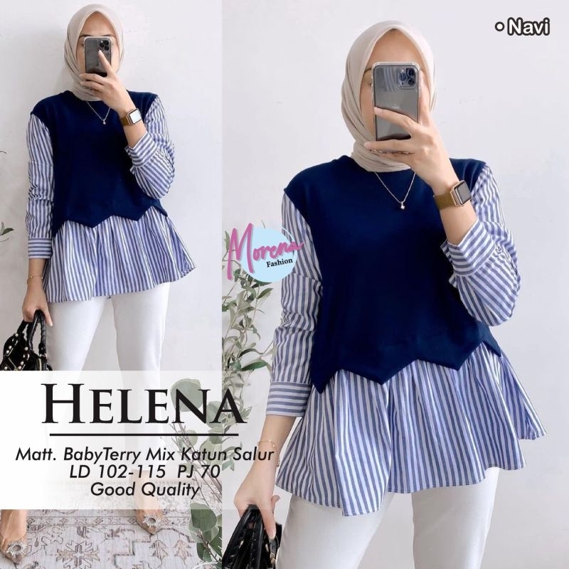 Jual Baju Blouse Wanita Premium Helena Blouse By Morena | Shopee Indonesia