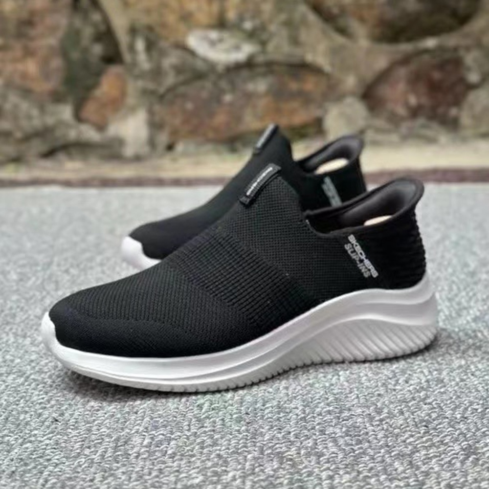 Jual SKECHERS kasual sepatu casual sepatu pria hitam slip on cowok ...