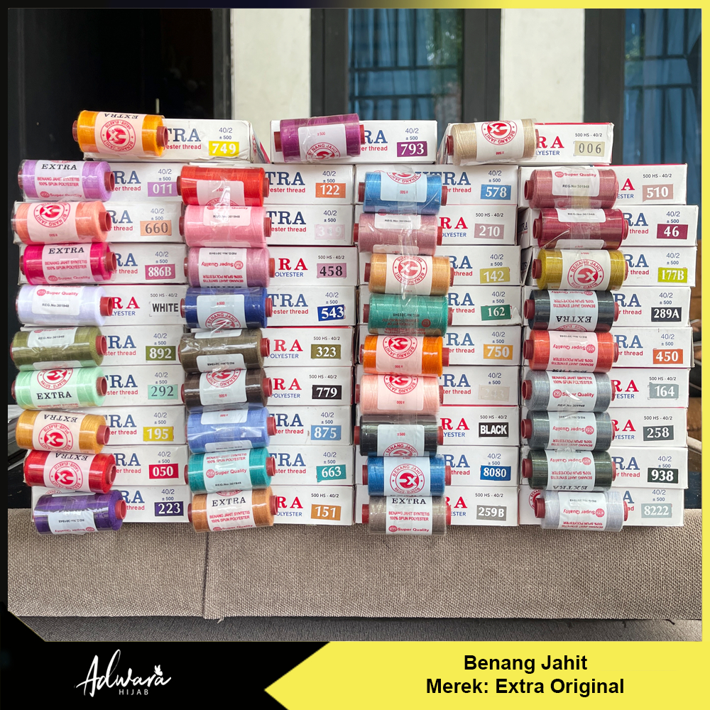 Jual Benang Jahit EXTRA Warna Lengkap Panjang 500 Yard (Eceran per buah ...