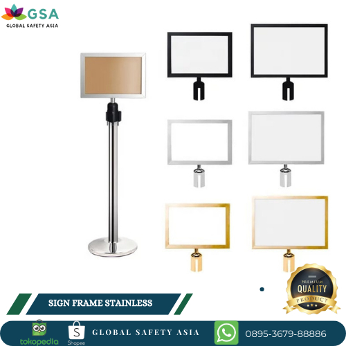 Jual Standing Sign Frame Stainless Papan Tiang Antrian | Shopee Indonesia