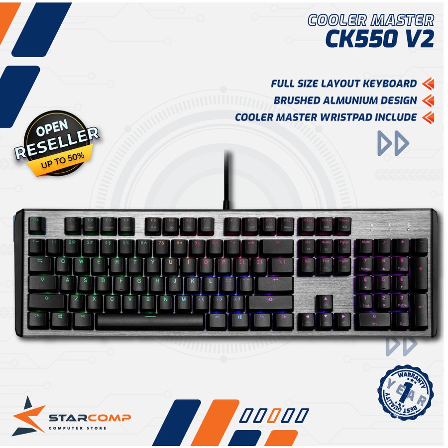 Jual Cooler Master CK550 V2 Masterkeys Gaming Mechanical Keyboard CK ...