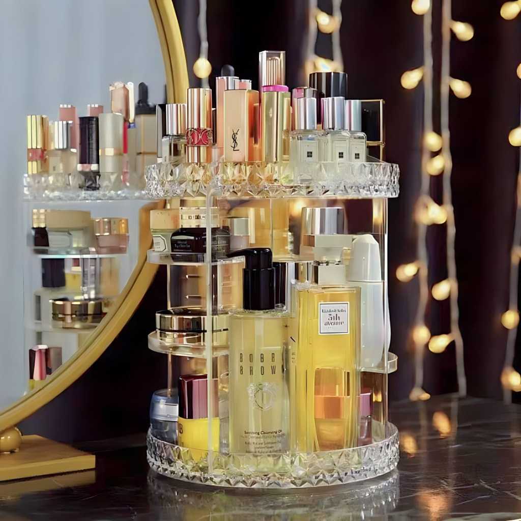 Jual Tempat Make Up Organizer Diamond Rak Kosmetik Acrylic Putar 360 ...