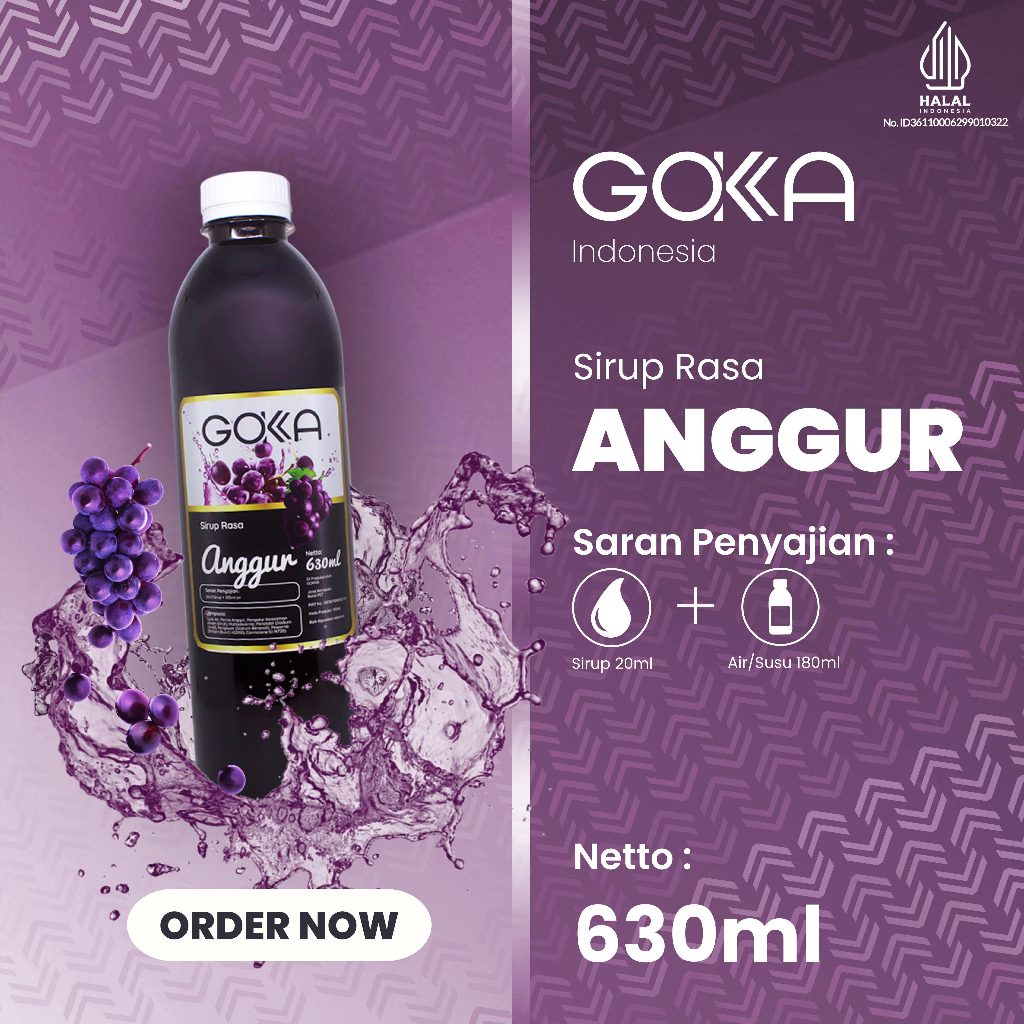 Jual Minuman Sirup Anggur Gokka / Gokka Syrup Rasa Anggur 630ml ...