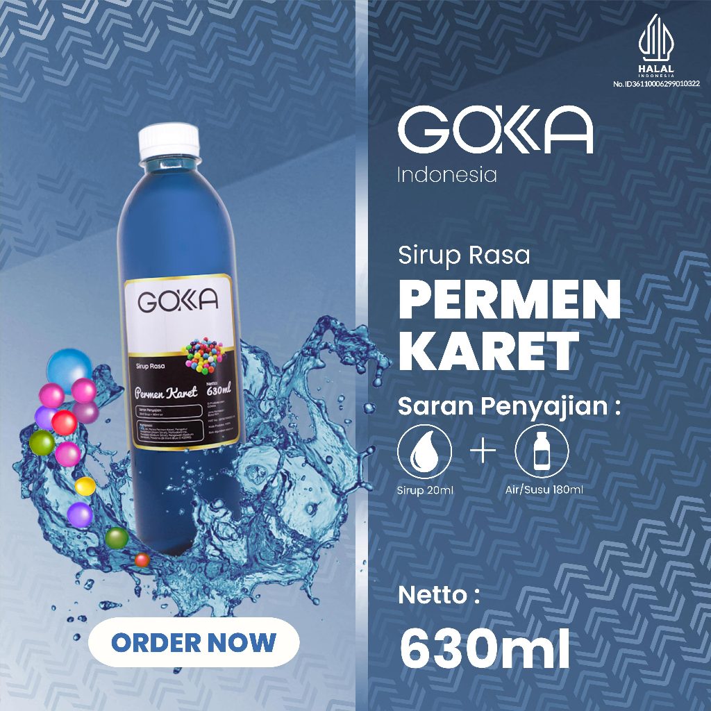 Jual Minuman Sirup Gokka Rasa Permen Karet / Gokka Bubble Gum Syrup ...