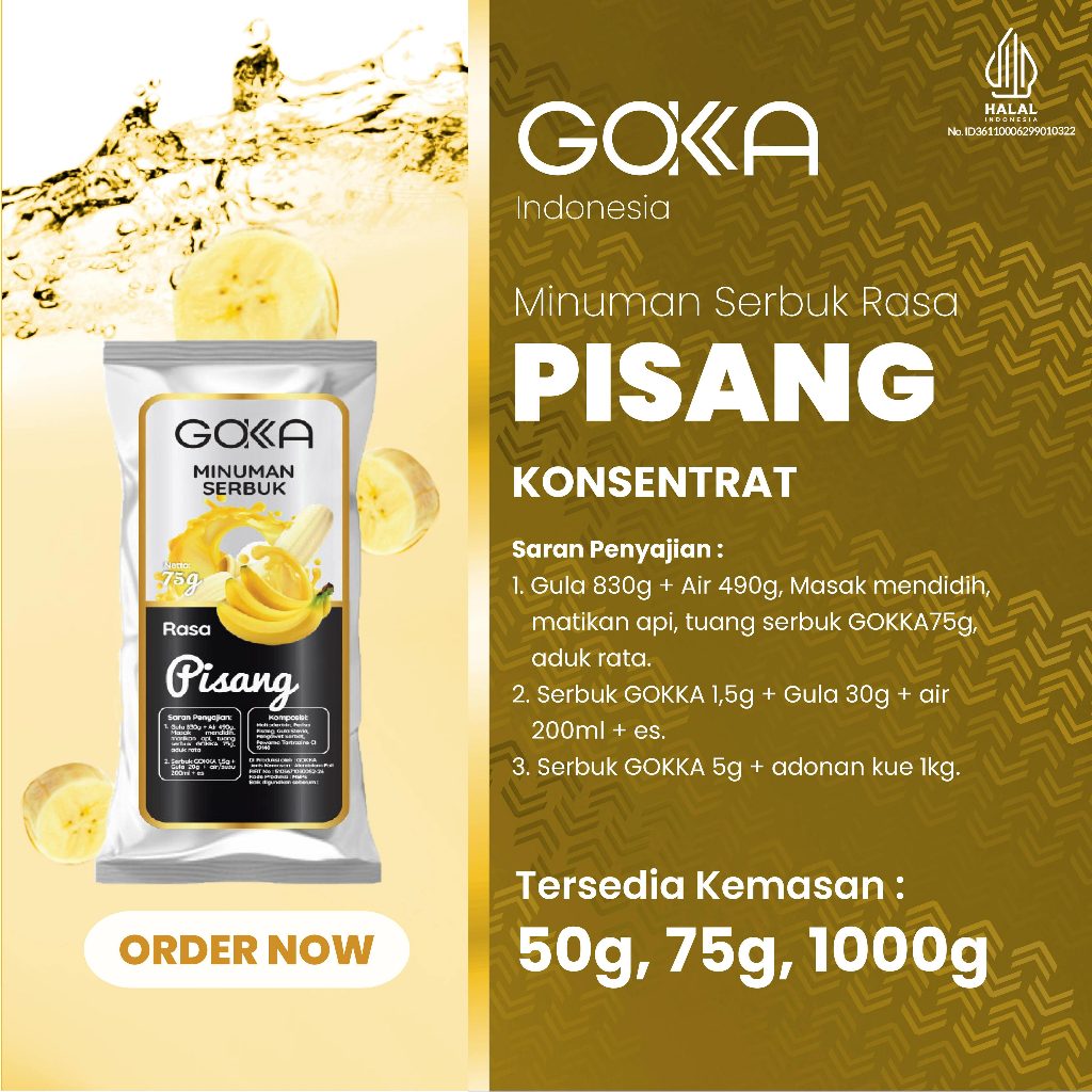 Jual Bubuk Minuman / Powder Gokka Rasa Pisang Kemasan 50gr | Shopee ...