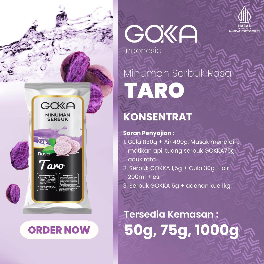 Jual Minuman Bubuk / Powder Gokka Rasa Taro Kemasan 50gr | Shopee Indonesia