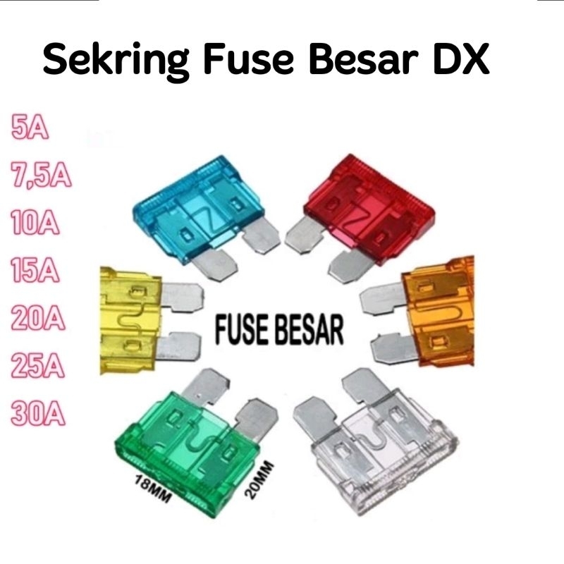 Jual Sekring Fuse Besar Motor Mobil 5A 10A 15A 20A 25A 30A | Shopee ...